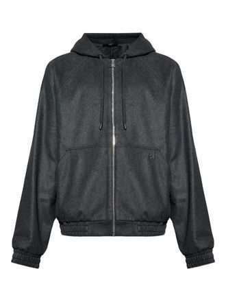 Fendi hoodie en cachemire &agrave; fermeture zipp&eacute;e - Gris