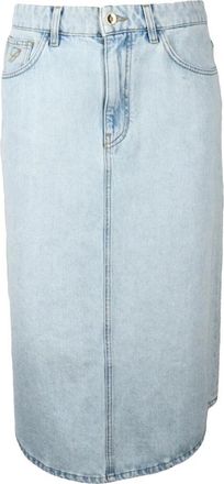 Blumarine Femme, Jupes, Bleu, Taille: 38 FR Longuette Denim Skirt