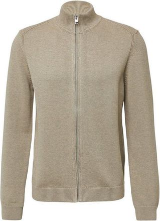 s.Oliver Cardigan Strickjacke Baumwoll-Strickjacke mit Stehkragen und Logo-Patch