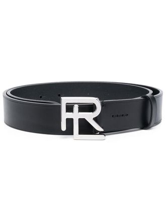 Ralph Lauren Purple Label ceinture en cuir à boucle logo - Noir
