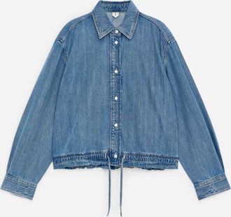 Arket Jeansbluse Mit Kordelzug -Blau