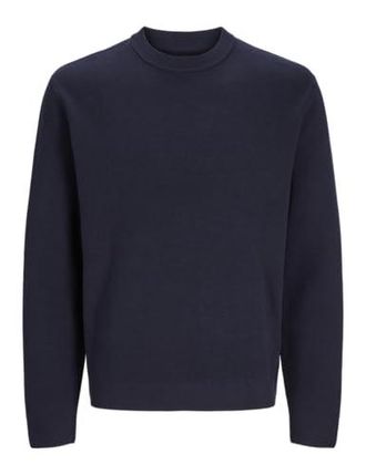 Jack & Jones Jprblamilano Stitch Knit Crew Neck, Bleu Nuit, L