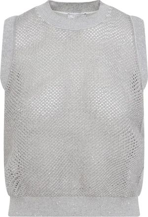 PESERICO Femme, Pulls, Blanc, Taille: 40 FR Tricot Gilet