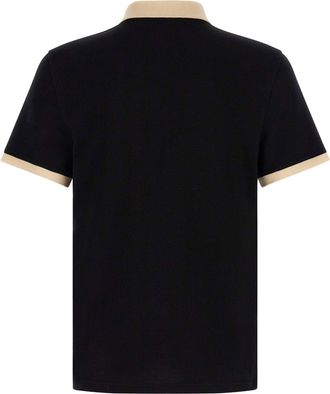 Valentino Garavani Contrast-Trim Cotton Piquet Polo Shirt - Black