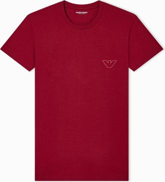 Emporio Armani Herren Megalogo T-Shirt, rot, L