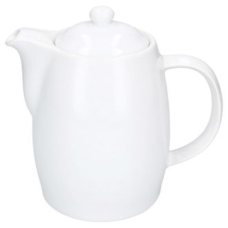 MamboCat Kanne Kawi aus Porzellan 850ml I wei&szlig;e Kanne mit Henkel & Deckel aus Porzellan f&uuml;r Tee- & Kaffee I schlichtes Design f&uuml;r Fr&uuml;hst&uuml;cks- & Kaffee-Runde