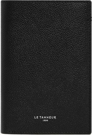 Le Tanneur Portefeuille vertical moyen mod&egrave;le zipp&eacute; 2 volets Lucien en cuir grain&eacute;