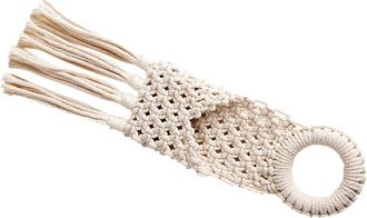 DOITOOL Handgewebte Makramee Wandtasche aus Baumwollseil Kleine Aufbewahrungstasche f&uuml;r Schl&uuml;ssel und Kleinigkeiten Boho Gobelin Wanddekoration f&uuml;r T&uuml;rgriff u