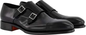 Santoni Double Buckle Goodyear - Gr. UK_10_5 - in Schwarz