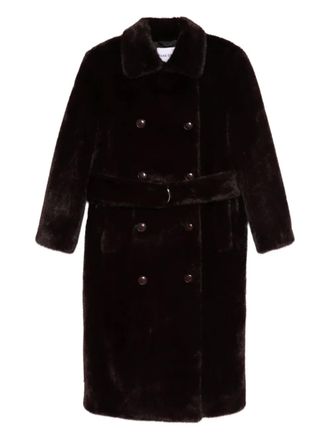 Stand Studio manteau boutonn&eacute; &agrave; taille ceintur&eacute;e - Rouge