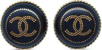 Chanel 2000 CC Ohrclips - Schwarz