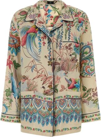 Etro Femme, Blouses et Chemises, Multicolore, Taille: 40 FR Flora and Fauna Print Twill Shirt
