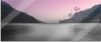 Pixxprint Glasbild Panorama, Wandbild aus Echtglas, Gardasee in Italien, 120x50 cm, inkl. Aufh&auml;ngung und Abstandshalter