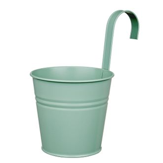 Butlers 6er Set Blumentopf zum Aufh&auml;ngen mit abnehmbarem Halter Metall &Oslash; 16 cm -ZINC- Eimer H&auml;ngender Blumenkorb f&uuml;r den Au&szlig;enbereich | Planztopf f&uuml;r Balkonge