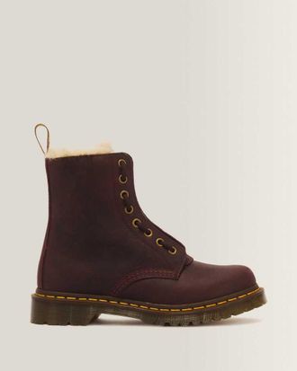 Dr. Martens 1460 Serena Zip 8-&Ouml;sen Crazy Horse Leder Stiefel in Rot, Gr&ouml;&szlig;e: 36