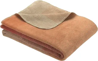 Ibena Toronto Wolldecke 150x200 cm - Kuscheldecke Terracotta beige Gemustert, kuschelig weich und angenehm warm, hochwertige Pflegeleichte Baumwollmischung