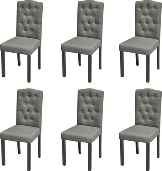 vidaXL Vidaxl - Chaises &agrave; manger lot de 6 gris tissu