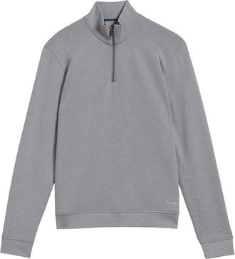 Ted Baker Grauer Ted Baker Antram Pullover Mit Halbem Rei&szlig;verschluss Und Stehkragen