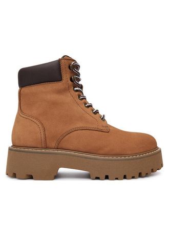 Tommy Jeans Schn&uuml;rstiefeletten Tjw Platform Nubuck Boots EN0EN03114 Beige