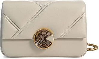 Generic Sac &agrave; bandouli&egrave;re en cuir v&eacute;ritable pour femme, sac &agrave; main matelass&eacute;, sac &agrave; main tendance en cuir, blanc, Small