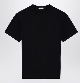 Tekla Black cotton crew-neck T-shirt