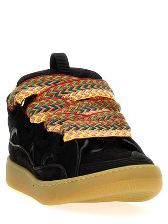 Lanvin Mens Black Calfskin Chunky Sneakers