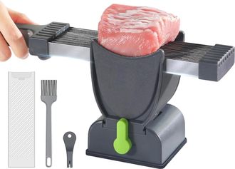 Generic Fresh Meat Cutter, Meat Cutter for Fresh Raw Meat, Manual Fresh Meat CutterThickness Adjustable to 2 or 4 mm, Supplied with 2 Blades Set, One Cut for 