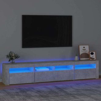 vidaXL TV-Schrank mit LED-Leuchten Betongrau 210x35x40 cm - Vidaxl