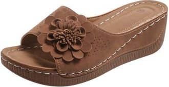 Generic Pantoufles orthop&eacute;diques pour femme - Talon compens&eacute; - Mules d&eacute;t&eacute; avec semelle int&eacute;rieure - Sandales de marche - Sandales &agrave; plateforme - Sandales soup