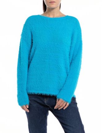 Replay Damen Pullover Elegant, Cyan Blue 684 (Blau), S