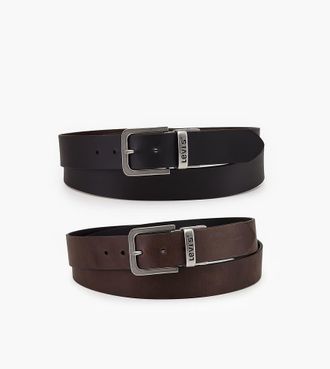 Levi's Plus - Core - Ceinture réversible en cuir - Marron/noir-Brown