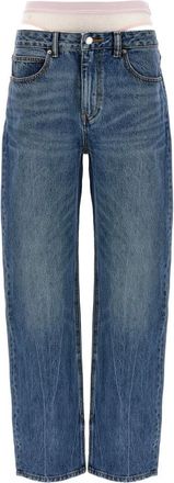 Alexander Wang Femme, Jeans, Bleu, Taille: W26 Slit Hem Prestyle Hotfix Mesh Undie Jeans