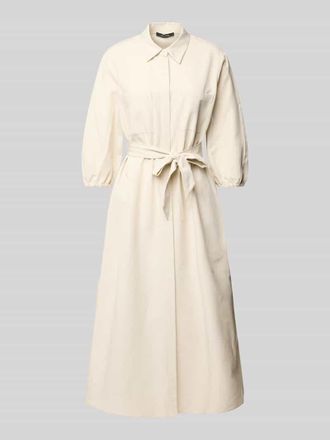 Comma Regular Fit Hemdblusenkleid aus Viskose-Mix mit Leinen-Anteil