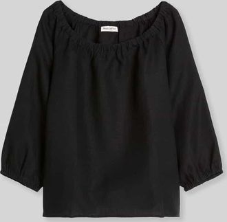 Marc O'Polo Regular Fit Bluse aus reinem Leinen mit Carmen-Ausschnitt