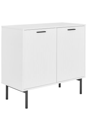 MID.YOU Mid.you Sideboard, Schwarz, Wei&szlig;, Metall, 2 F&auml;cher, 90x80x40 cm, Wohnzimmer, Kommoden & Sideboards, Sideboards