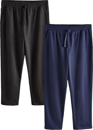Next Homme Pantalons de Jogging 100% Coton l&eacute;ger &agrave; Ourlets Ouverts, Lot de 2 Black/Navy XL