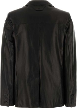 Santoro London Leather Blazer - Black
