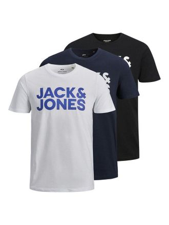 Jack & Jones Rundhalsshirt JJECORP LOGO TEE SS O-NECK 3PK MP NOOS (Packung, 3-tlg)
