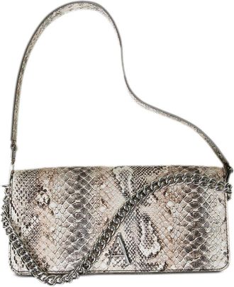 Twin-Set Umh&auml;ngetasche in Schlangenleder-Optik - Nude