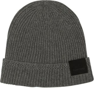Tom Ford Caps & M&uuml;tzen - Ribbed Cashmere Hat With Folded Cuff - Gr. M - in Grau - f&uuml;r Damen