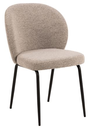 AC Design Furniture Panna Esszimmerst&uuml;hle 2er Set, Beige St&uuml;hle, Moderne K&uuml;chenst&uuml;hle, Polsterst&uuml;hle mit Boucl&eacute; Bezug in Beige mit Schwarzen Metallbeinen, K&uuml;chenstuhl Set