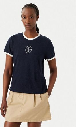 Tommy Hilfiger T-Shirt WW0WW50032 Dunkelblau Regular Fit