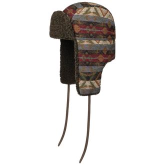 Stetson Fliegerm&uuml;tze Jacquard Bomber Herren Winter blau-rot S (54-55 cm)