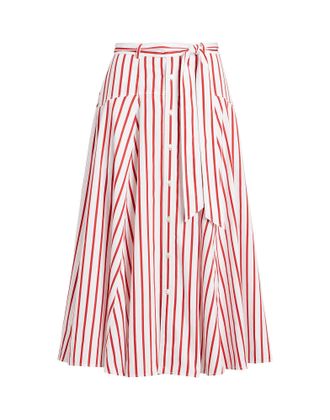 Ralph Lauren STRIPED COTTON A-LINE SKIRT