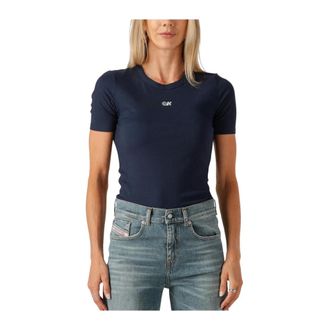 Calvin Klein Modal Stretch Ripp-T-Shirt - - Tops - Damen - Blau - XS