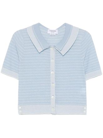 Thom Browne cardigan à rayures - Bleu