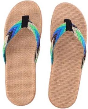 Frcolor Sandales Tissées Lin Tongs Pour Plage Sandales De Maison Antidérapantes Confortables Tongs De Détente