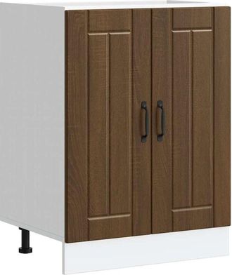 vidaXL Spülenunterschrank Lucca Braun Eichen-Optik Holzwerkstoff Vidaxl