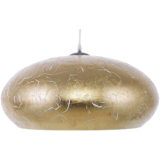 Beliani Beliani - H&auml;ngeleuchte Gold Metall runder Schirm in Blattgold-Optik Moderner Stil