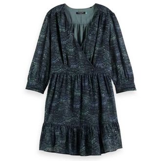 Scotch & Soda Damen Wrap Mini Dress L&auml;ssiges Kleid, Feather Bottle Green, 40